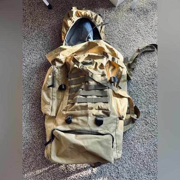 unknown | Bags | Large Tactical Molle Backpack Tan Military Style ...